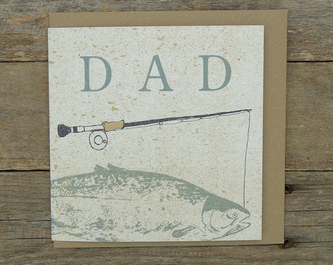 Fishing Adventure Father's Day Card // Fishing Dad Card, Illustrated ...