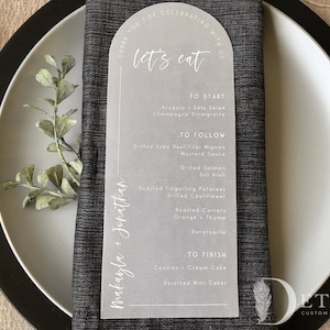 Arch Shape Wedding Menus, Arch Shaped Vellum Menus, Printed Menus ...