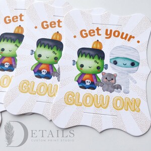 Glow Stick Favor Tags, Halloween Favor Tags, Halloween Teacher or ...