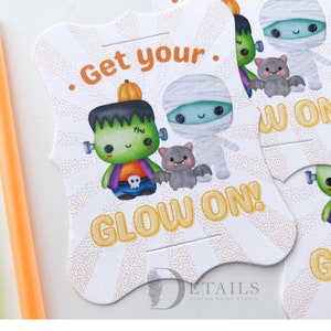 Glow Stick Favor Tags, Halloween Favor Tags, Halloween Teacher or ...