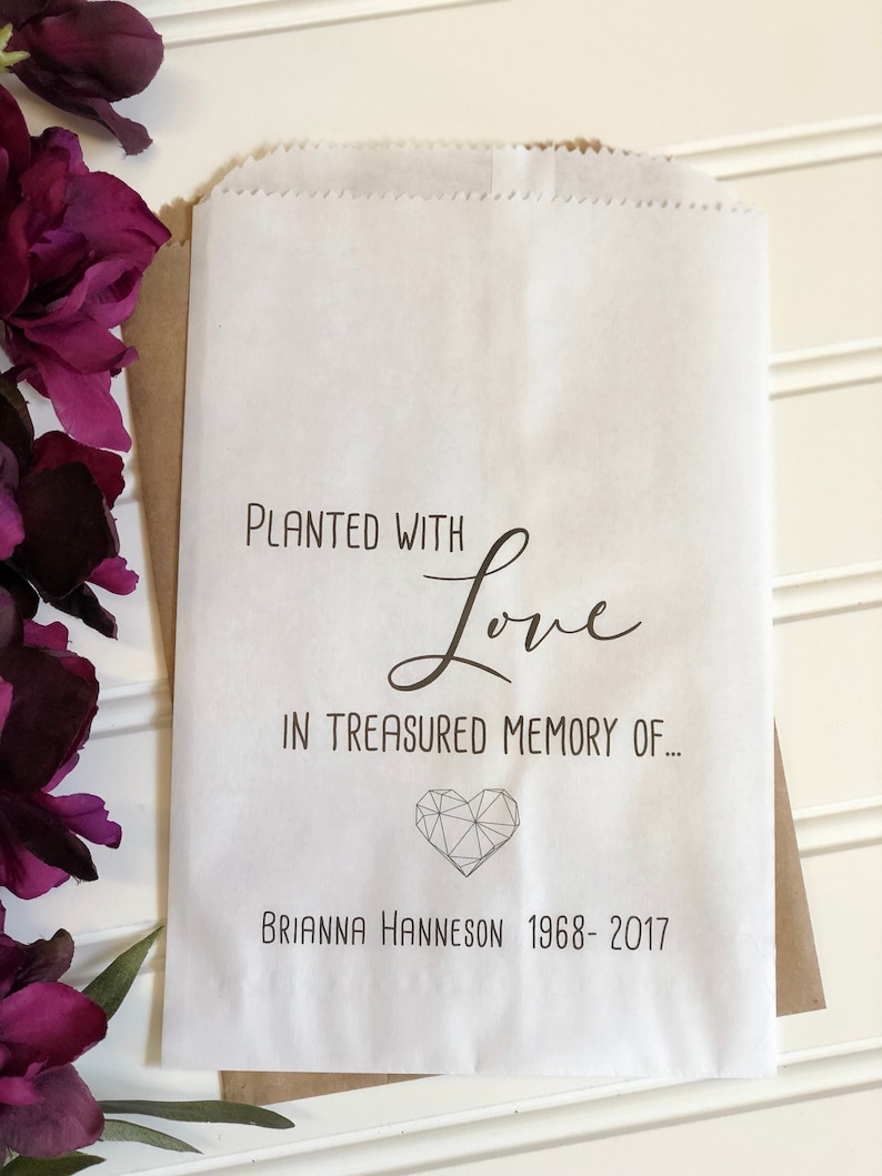 Memorial Gift Bags, Funeral Favors, Celebration of Life, Condolence ...