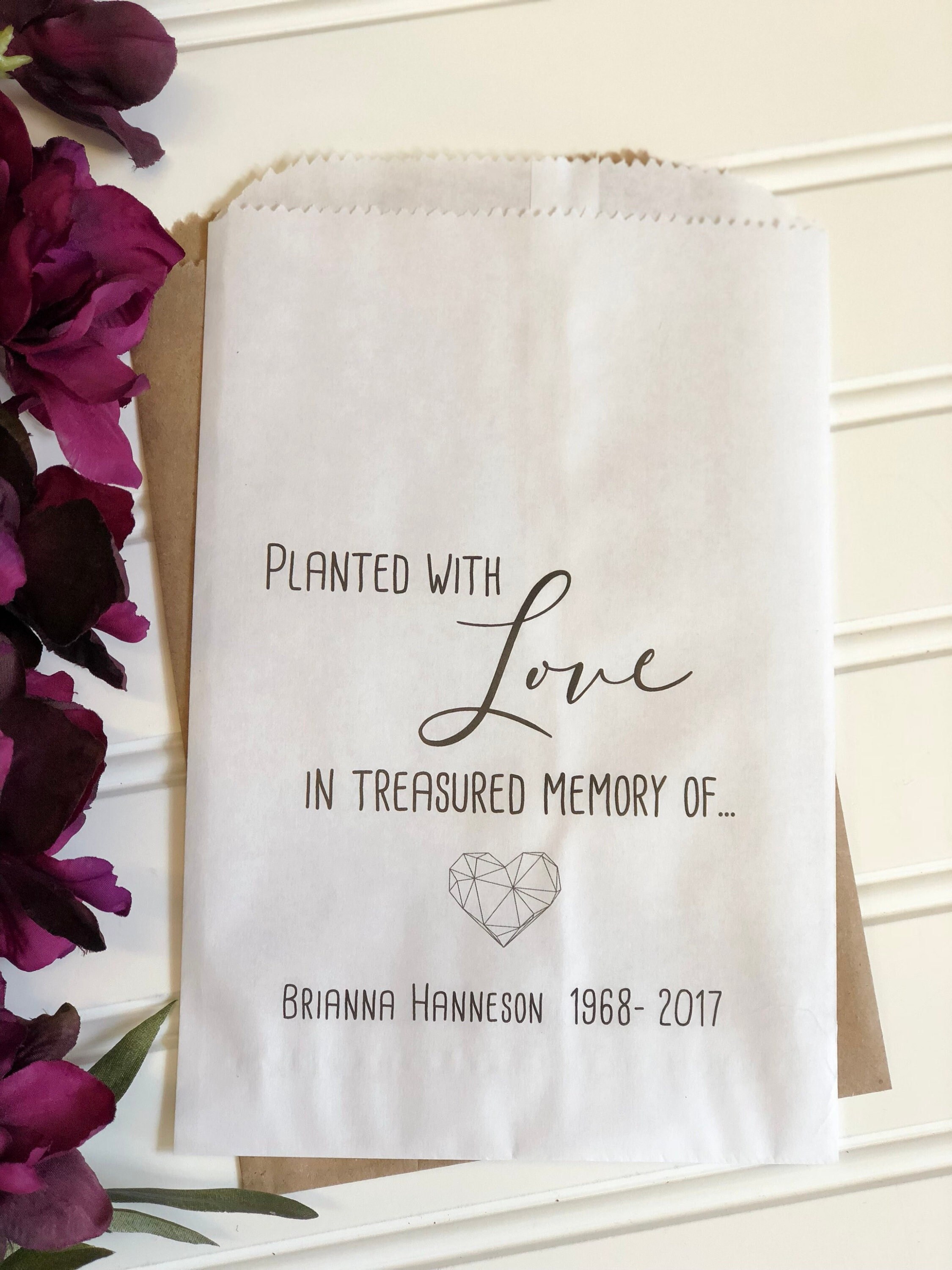 Memorial Gift Bags, Funeral Favors, Celebration of Life, Condolence ...