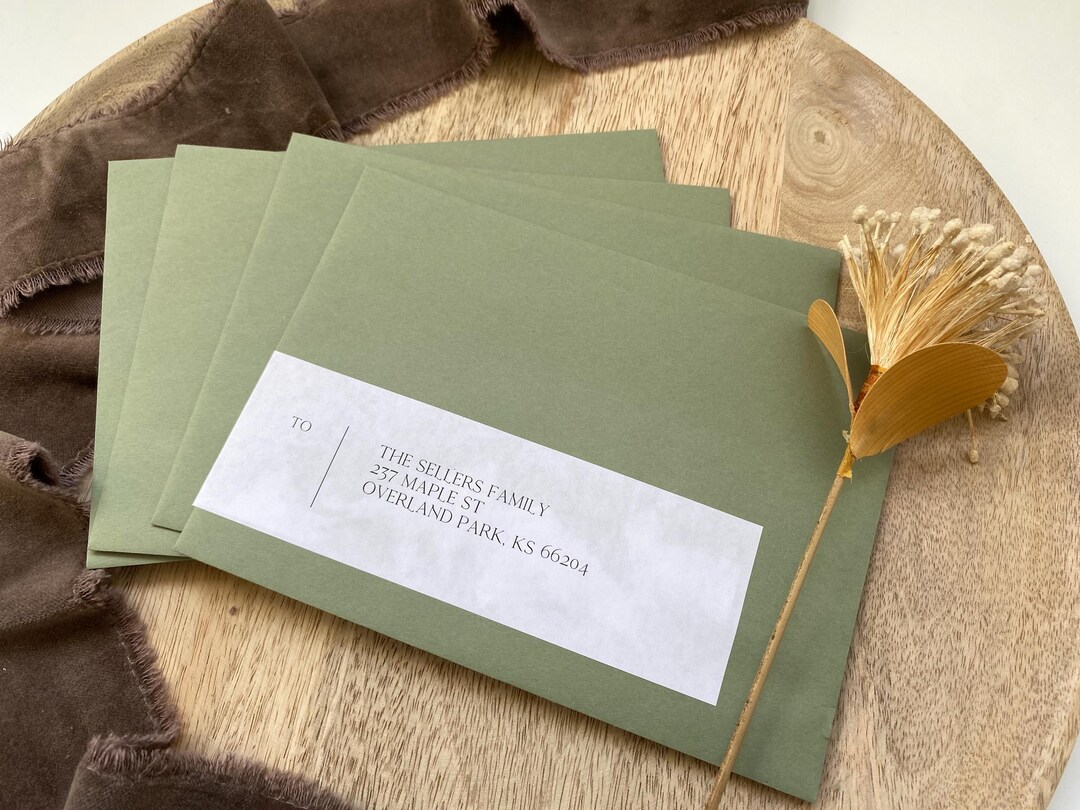 Printed Wrap Around Address Labels for Your Wedding Invitations, 8x2 ...