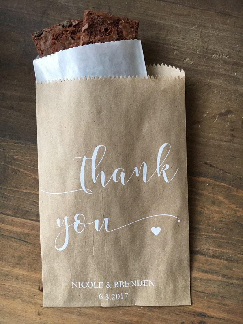 Wedding Thank You Bags, Thank You Rustic Candy Buffet Sacks, Custom ...