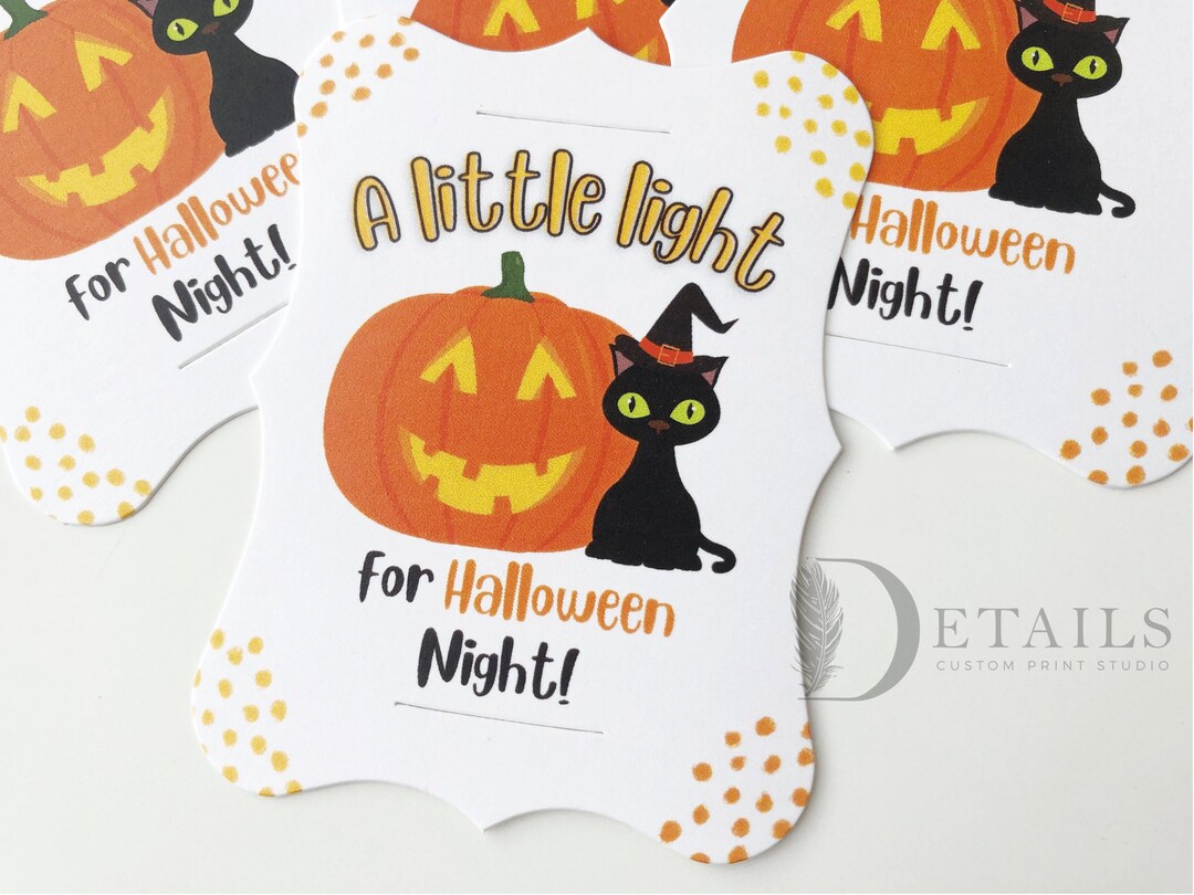Glow Stick Favor Tags, Halloween Favor Tags, Halloween Teacher or ...