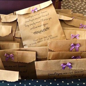 Memorial Gift Bags, Funeral Favors, Celebration of Life, Condolence ...