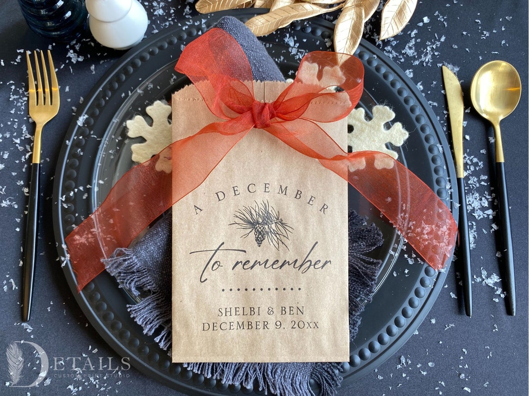 December Wedding Favor Bags | Winter Wedding Favors | Christmas Wedding ...