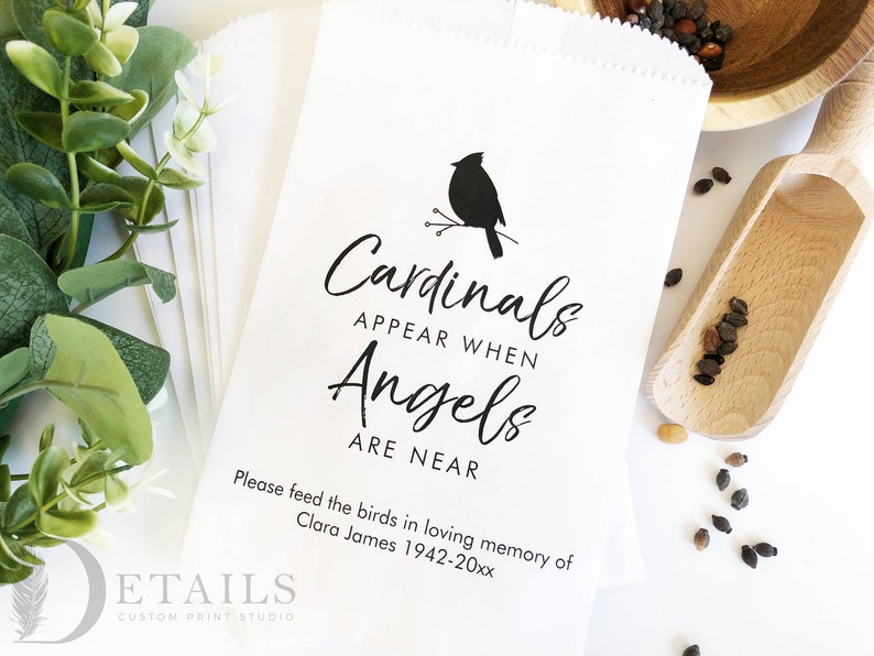 Cardinal Poem Memorial Gift Bags Funeral Favors Celebration - Etsy