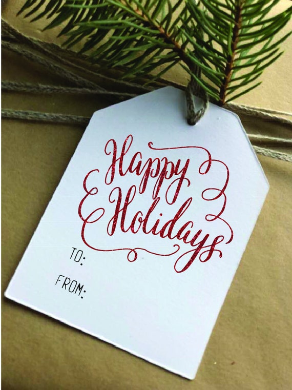Christmas Gift Tags Happy Holidays Tags Printed Custom Tags - Etsy