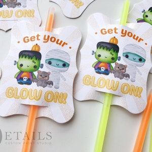 Glow Stick Favor Tags, Halloween Favor Tags, Halloween Teacher or ...