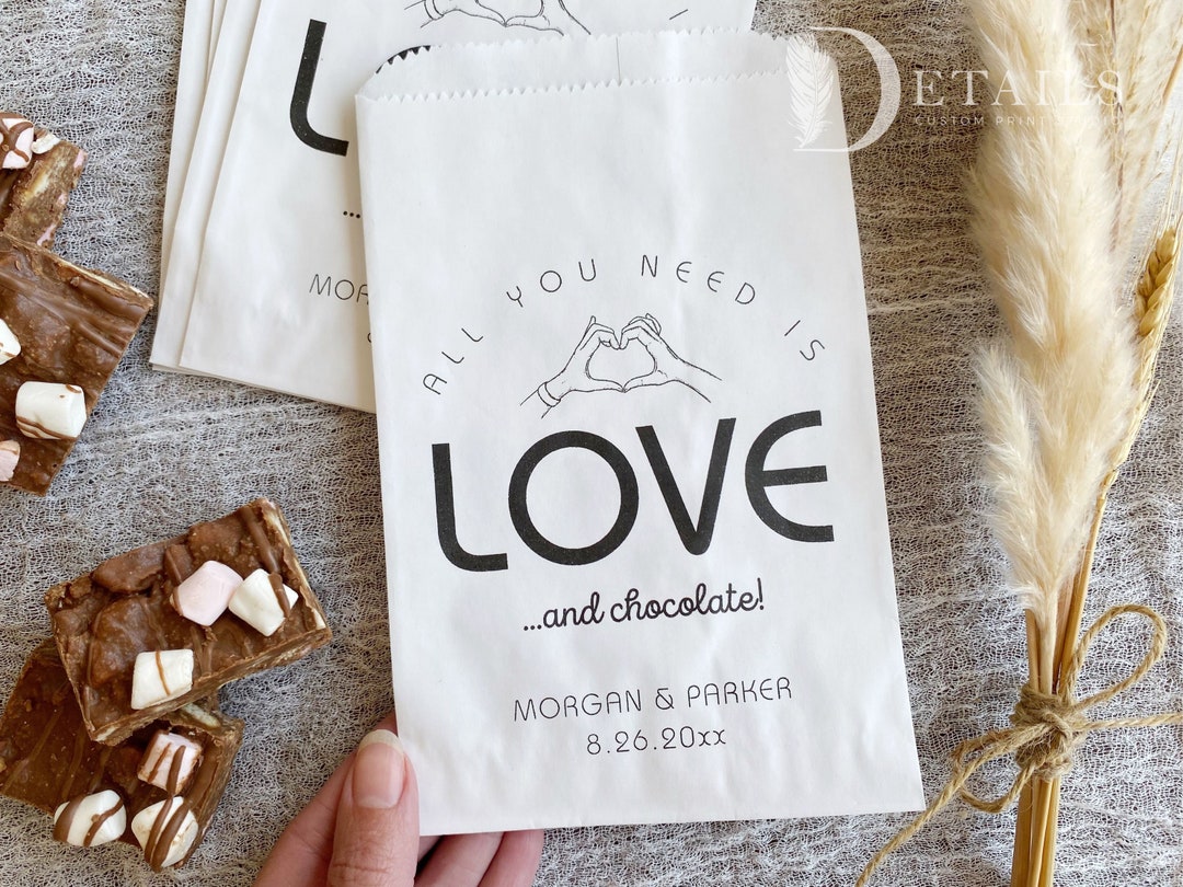 Personalized Wedding Chocolate Favors, Candy Bags for Wedding ...