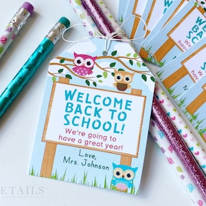 Welcome Back to School Gift Tags, Student Gift Tags, First Day of ...