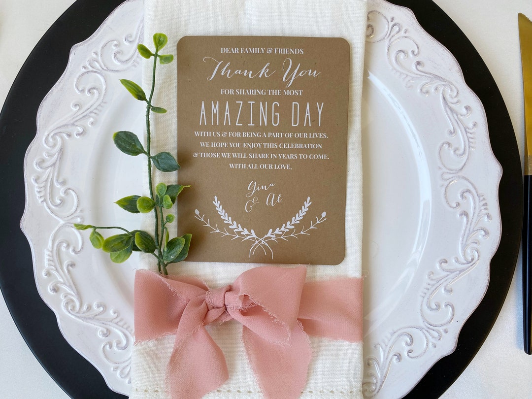 Wedding Reception Thank You Cards - Custom Reception Place Cards ...