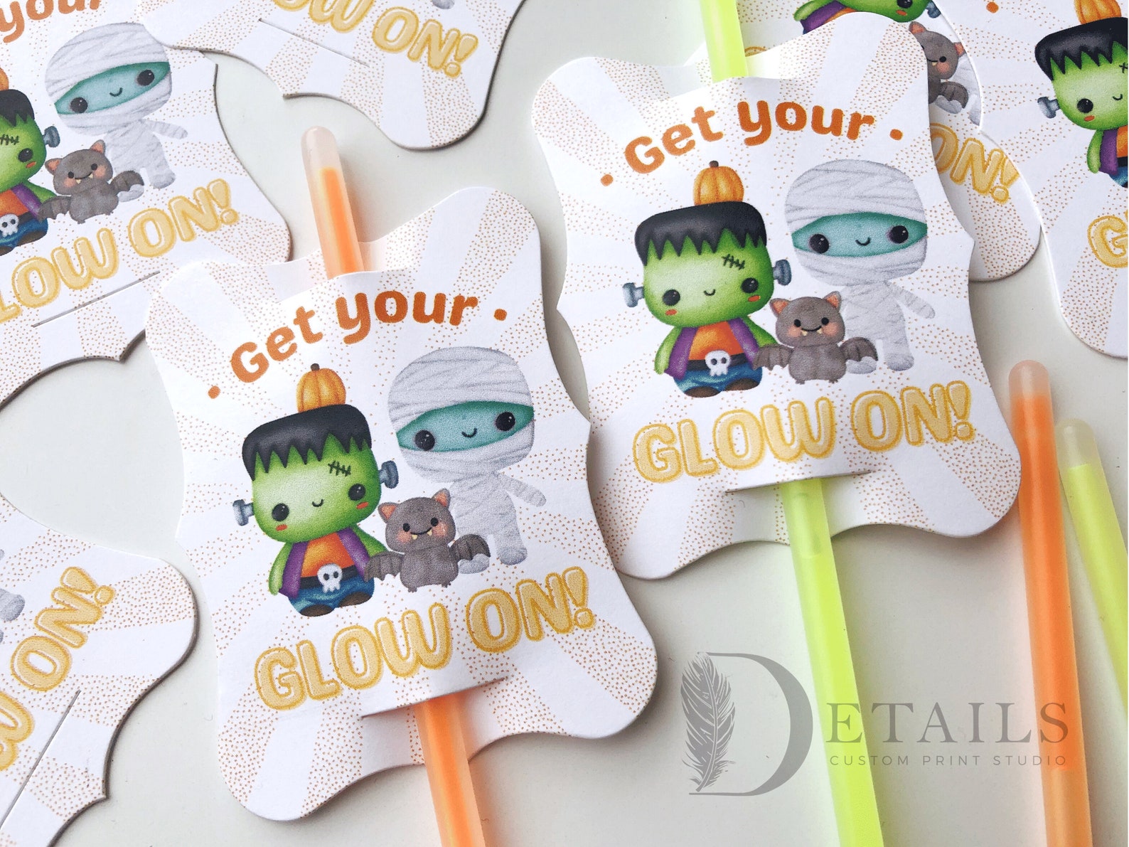 Glow Stick Favor Tags, Halloween Favor Tags, Halloween Teacher or ...