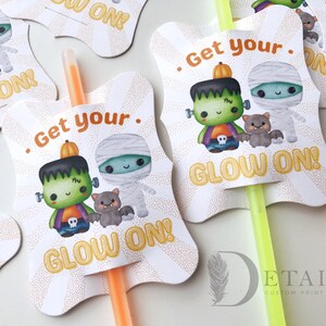Glow Stick Favor Tags, Halloween Favor Tags, Halloween Teacher or ...