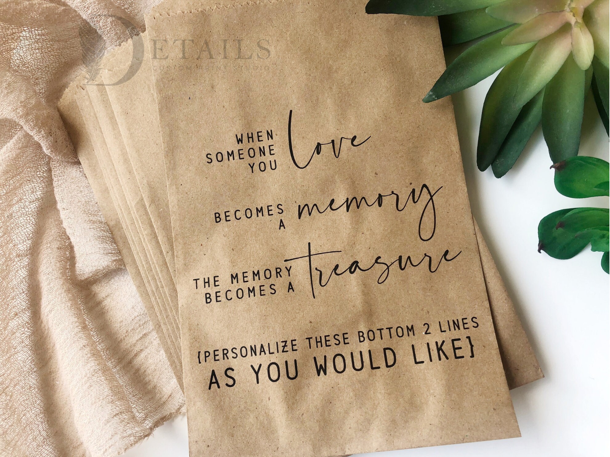 Funeral Favor Bags | Celebration of Life Favors | Memorial Favor Bags ...