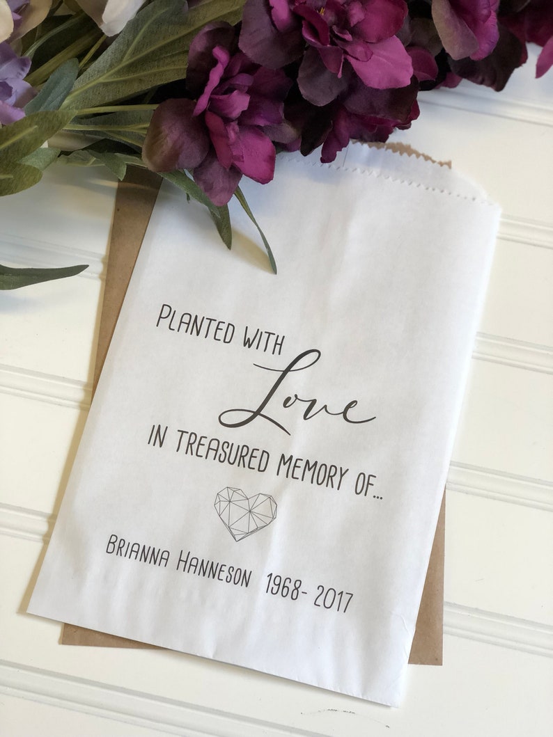 Memorial Gift Bags, Funeral Favors, Celebration of Life, Condolence ...