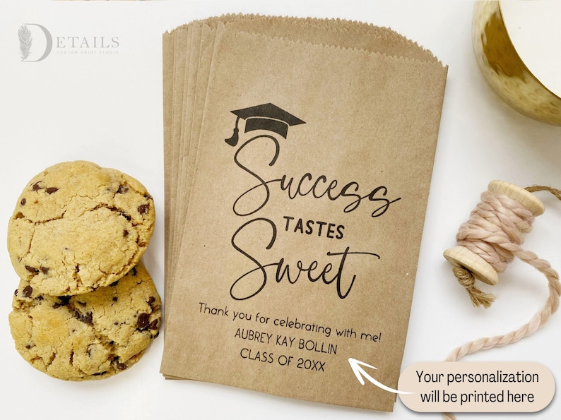 Personalized Graduation Favor Bags, Custom Grad Party Cookie or Candy ...