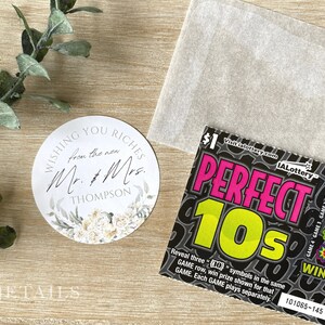 Wishing You Riches Lotto Favor Stickers, Wedding Lottery Ticket Favors ...