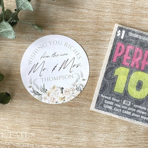 Wishing You Riches Lotto Favor Stickers, Wedding Lottery Ticket Favors ...