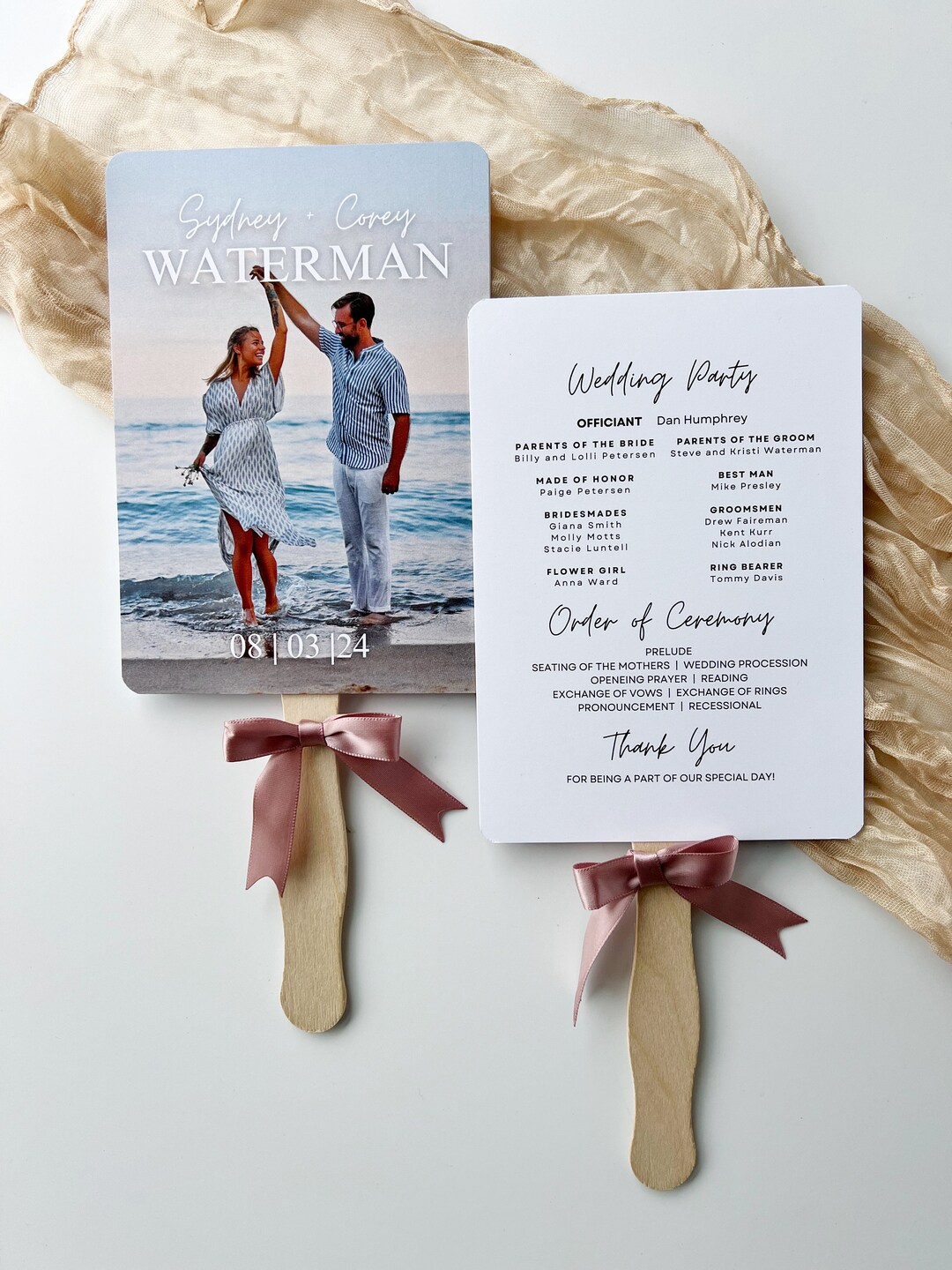 Modern Wedding Program Fan: Double Sided Timeline (digital Download) - Etsy