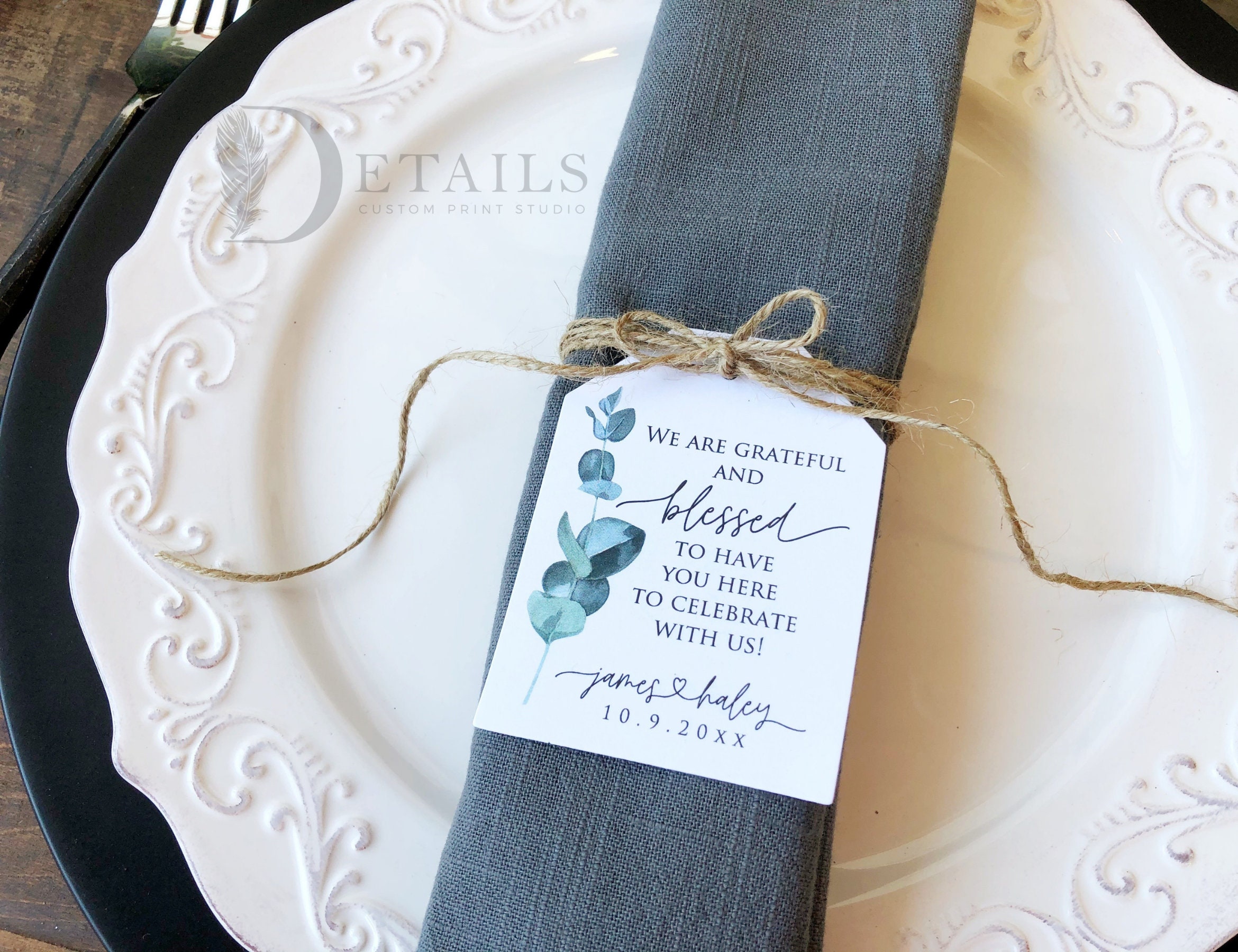 Wedding Favor Tags Wedding Reception Tags Napkin Ties Table | Etsy