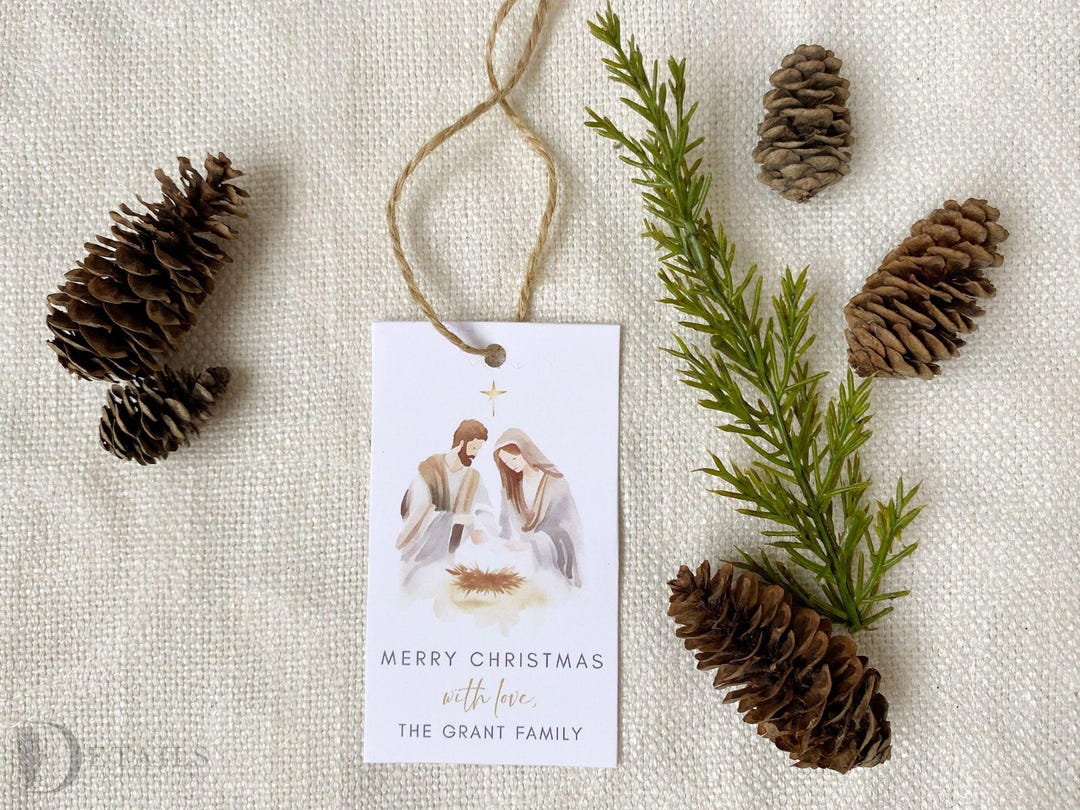 Christian Gift Tags | Beautiful Nativity Christmas Tags for Gift Bags ...