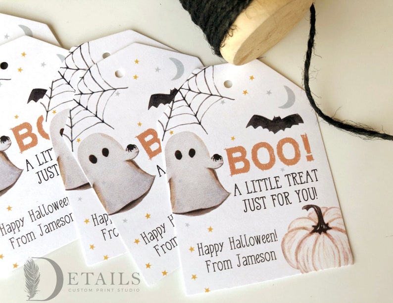 Halloween Favor Tags, Boo Gift Tags, Costume Party Trick or Treat Favor ...