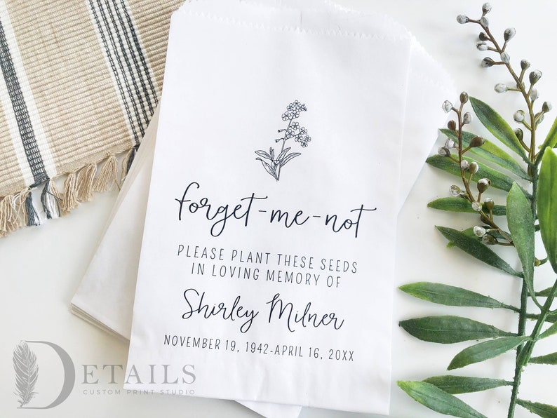 Memorial Gift Bags, Funeral Favors, Celebration of Life Ceremony ...