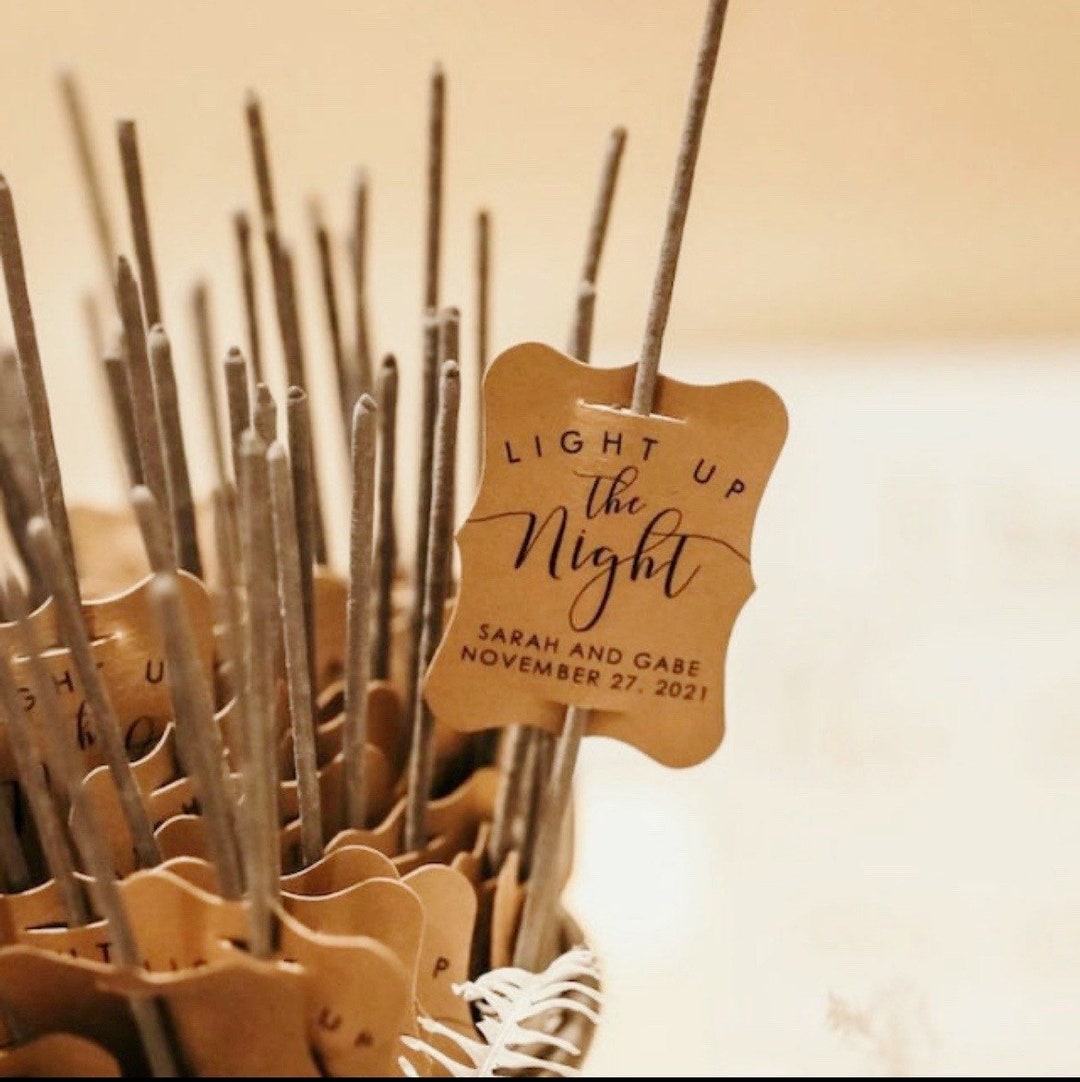 Wedding Sparkler Tags, Sparkler Sleeves, Custom Sparkler Tags, Unique ...