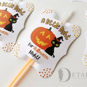 Glow Stick Favor Tags, Halloween Favor Tags, Halloween Teacher or ...