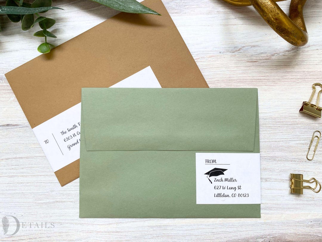 Printed Wrap Around Address Labels for Your Graduation Invitations, 8x2 ...