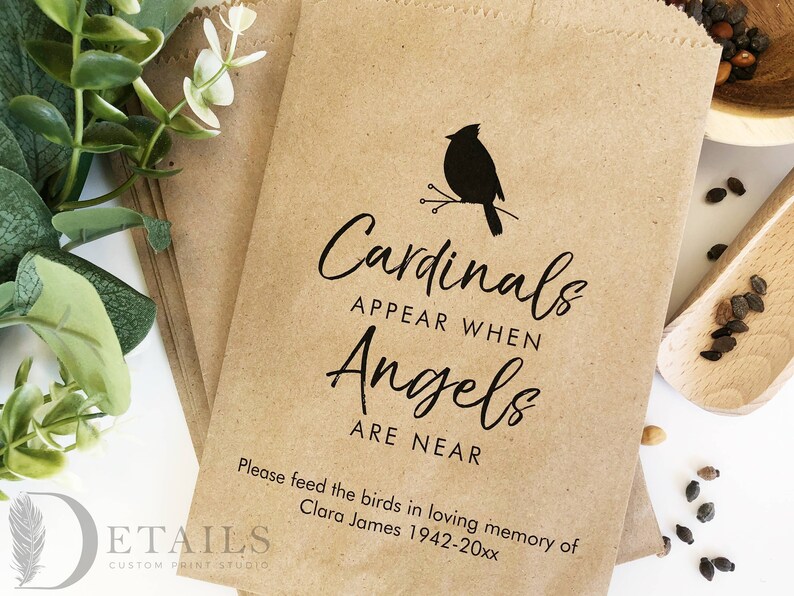 Cardinal Poem Memorial Gift Bags Funeral Favors Celebration - Etsy