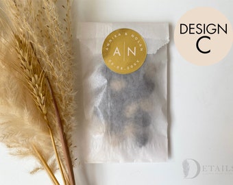 Gold Foil Wedding Stickers, Metallic Sticker Labels, Round Favor Labels ...