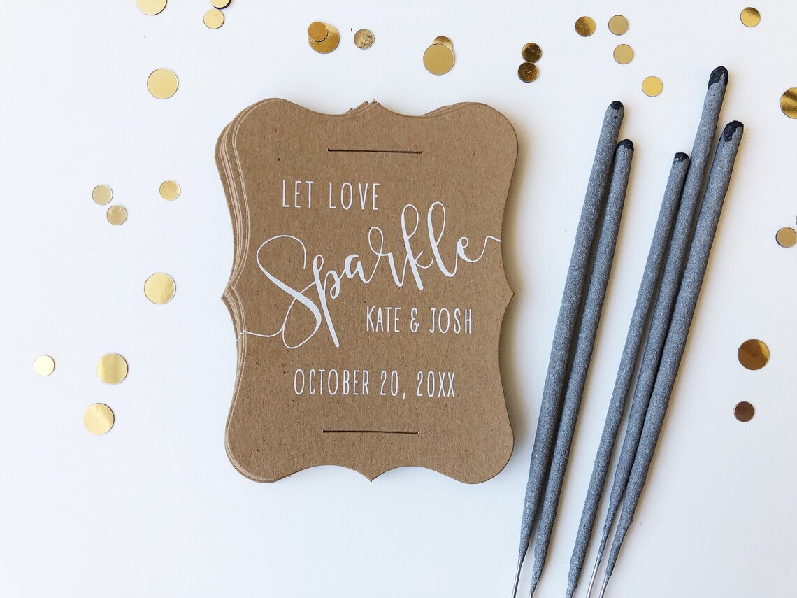 Wedding Sparkler Tag Sparkler Sleeves Custom Sparkler Tags | Etsy
