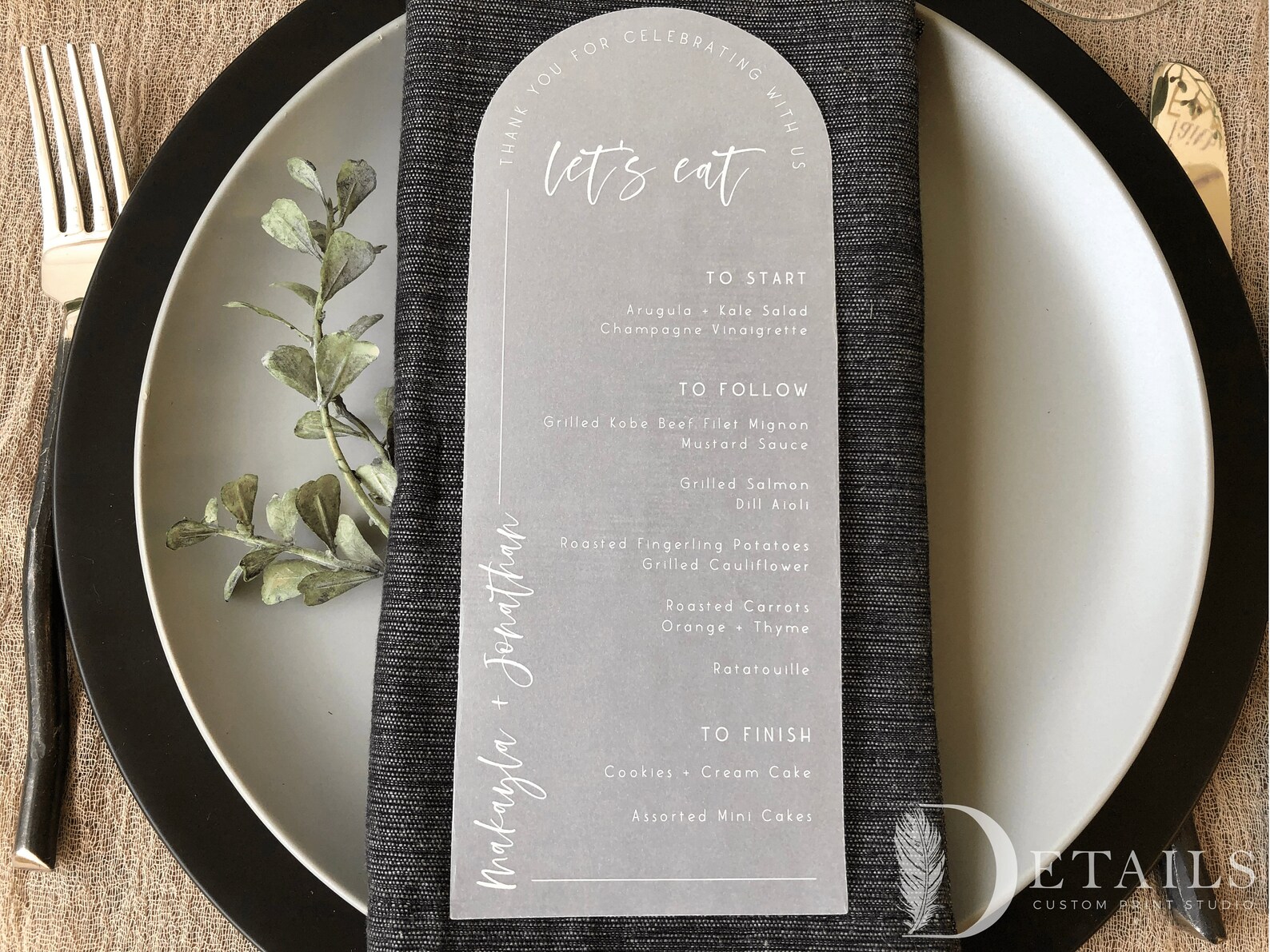 Arch Shape Wedding Menus Arch Shaped Vellum Menus Printed - Etsy