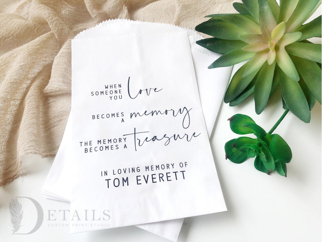 Funeral Favor Bags | Celebration of Life Favors | Memorial Favor Bags ...