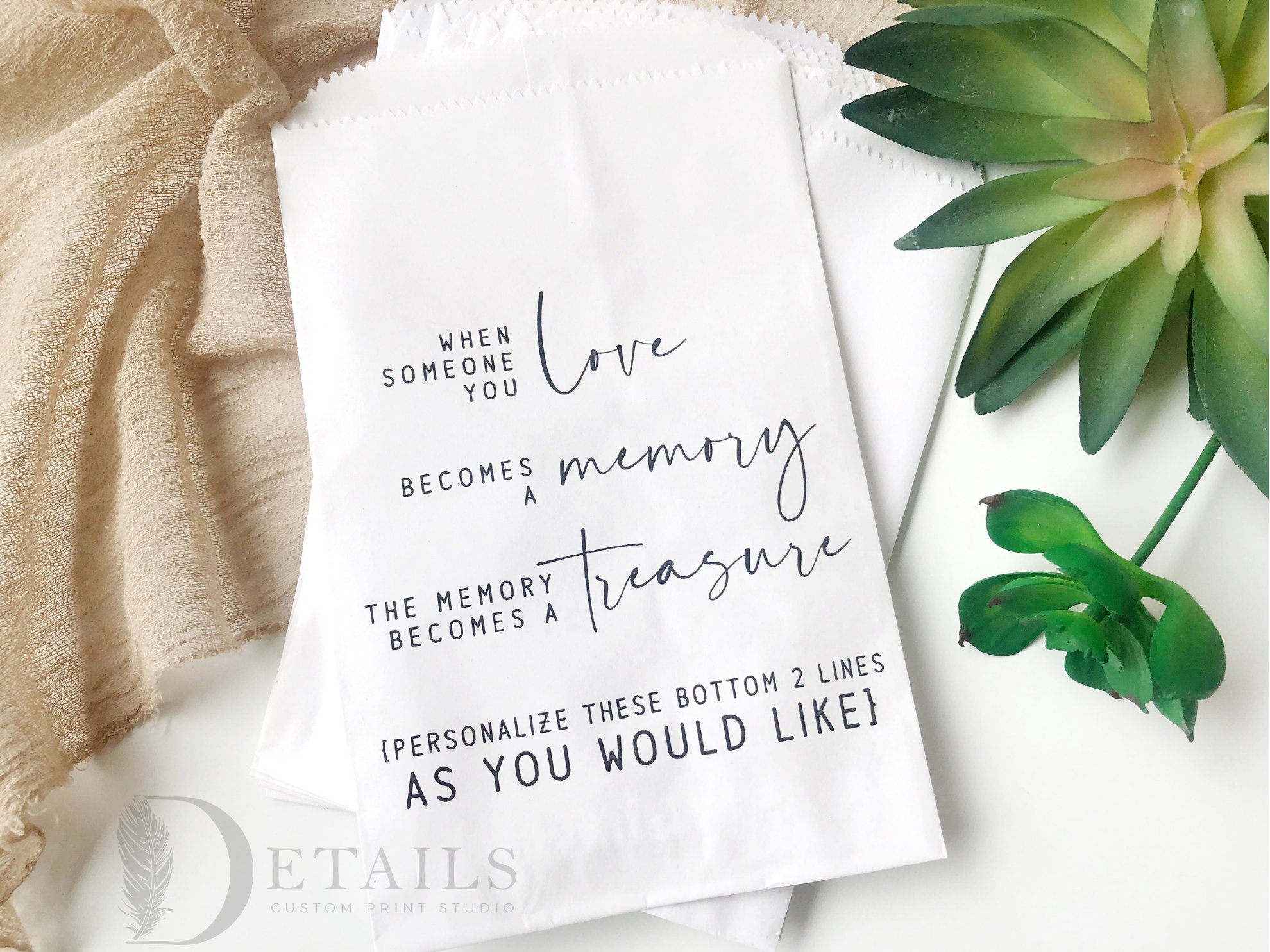 Funeral Favor Bags | Celebration of Life Favors | Memorial Favor Bags ...