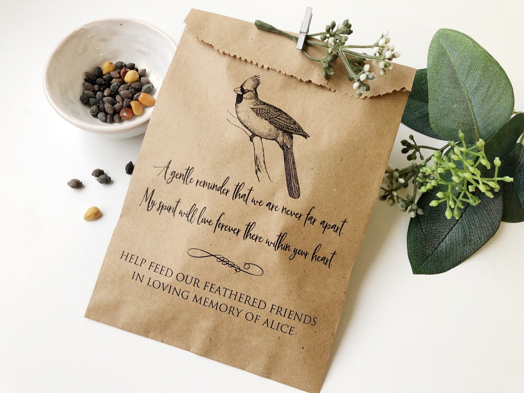 Beautiful Cardinal Poem Memorial Gift Bags, Perfect for Birdseed ...