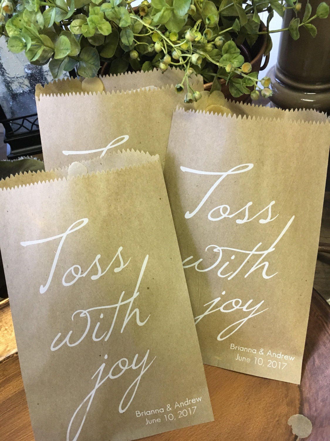 Toss With Joy Wedding Confetti Favors, Personalized Favor Bags Great ...