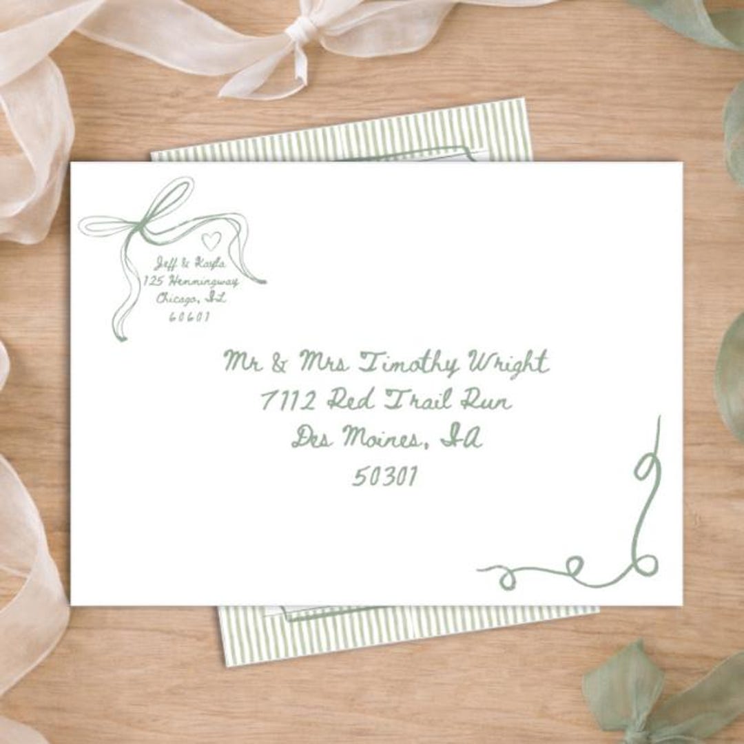 Wedding Envelope Addressing, Whimsical Bow Wedding Invitations - Etsy
