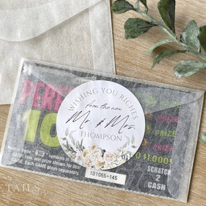 Wishing You Riches Lotto Favor Stickers, Wedding Lottery Ticket Favors ...