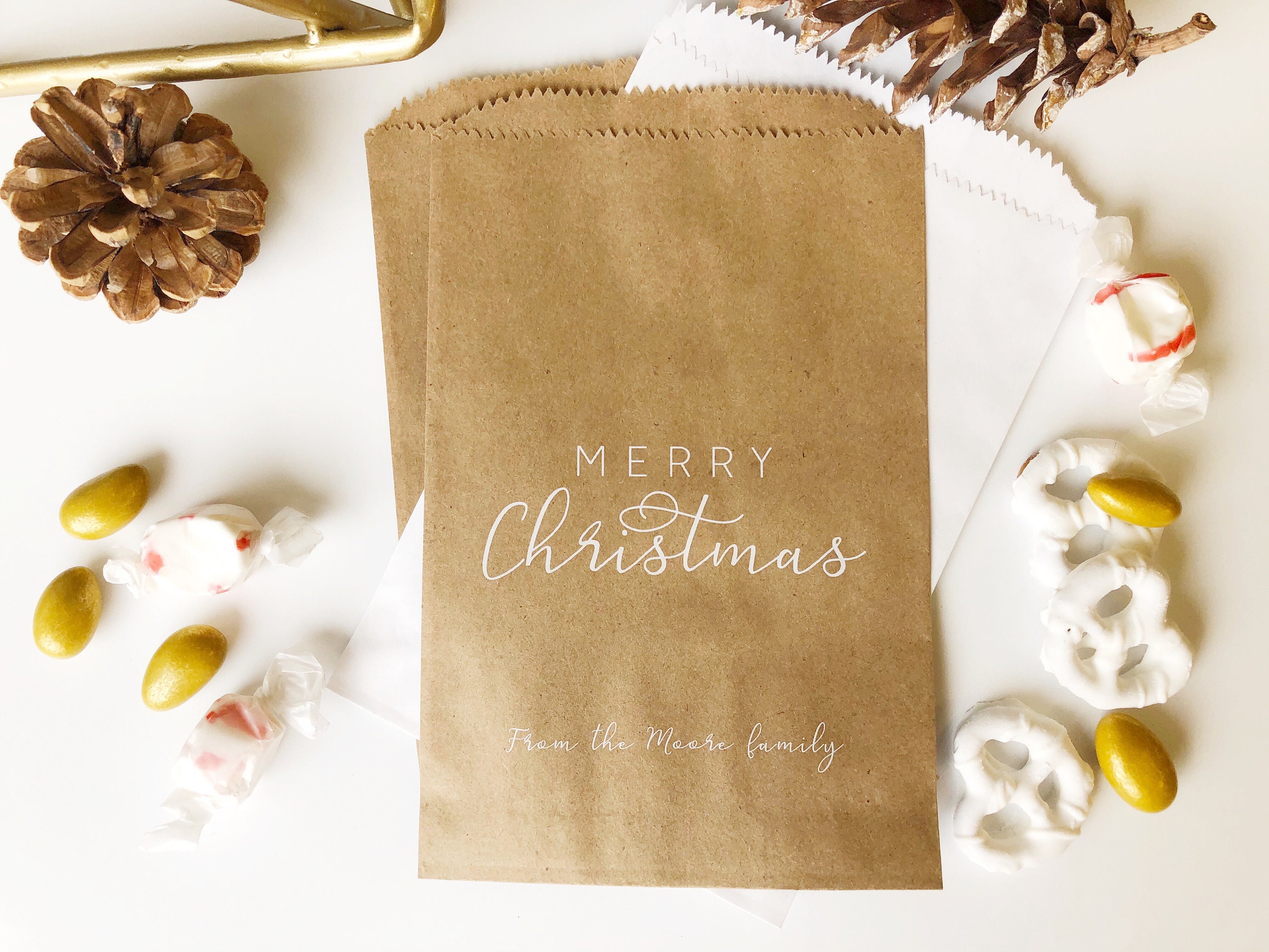 Merry Christmas Gift Bags, Christmas Party Favors, Cookie Bags, Holiday ...