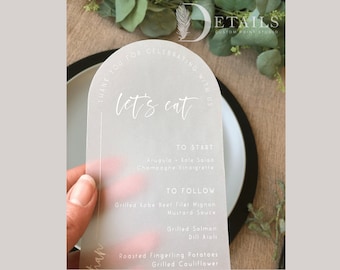 Vellum Paper Menu Cards With Chiffon Ribbon // Optional Place Cards ...