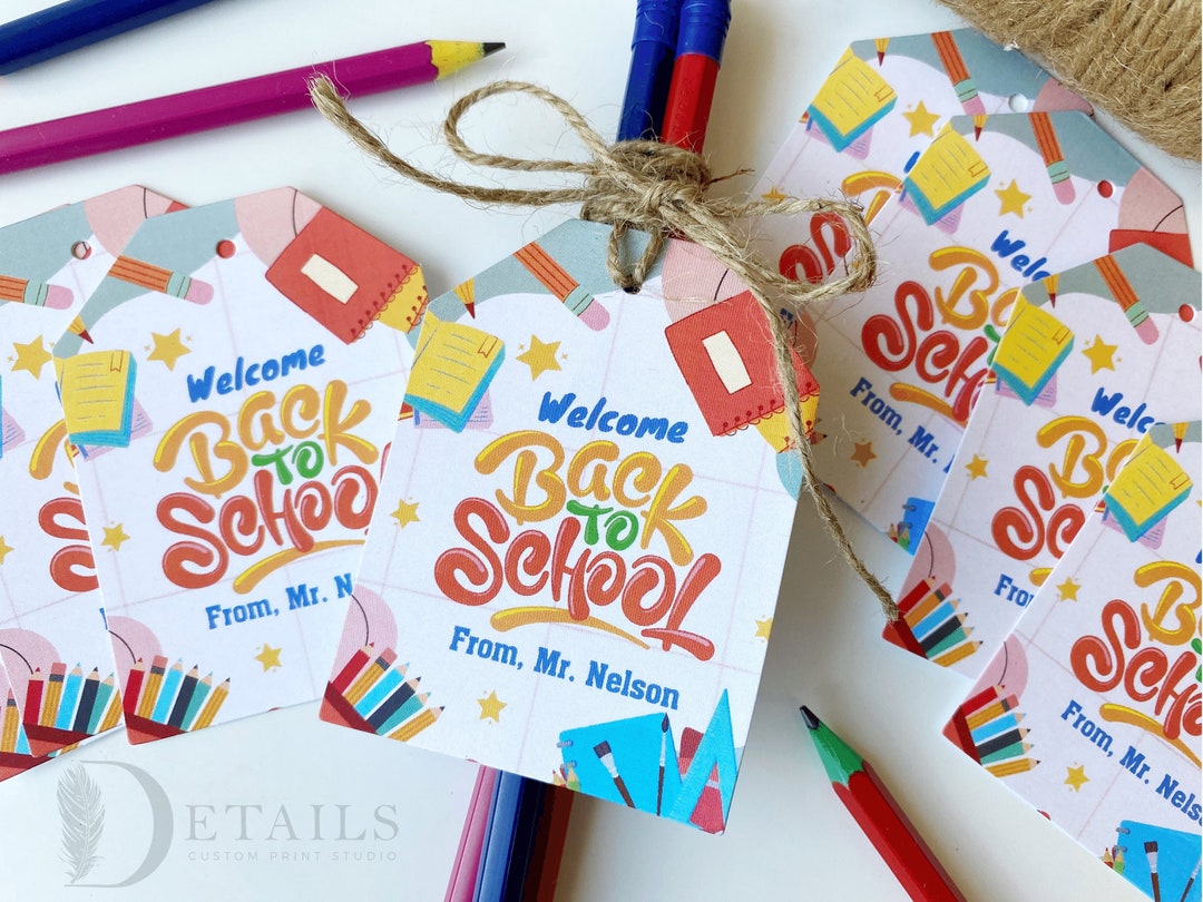 Personalized Back to School Gift Tags, Student Favor Tags (set of 24 ...