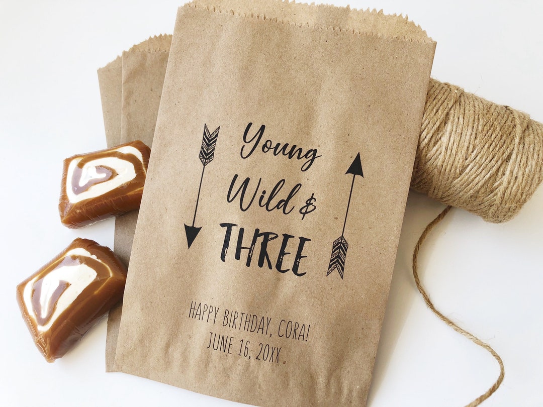 Birthday Favor Bags, Candy Bags, 3rd Birthday Favor Bags, Third ...