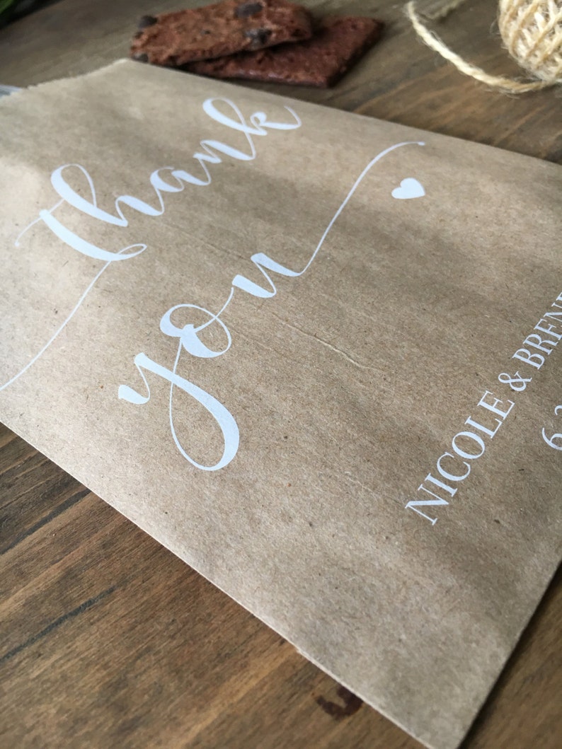 Wedding Thank You Bags, Thank You Rustic Candy Buffet Sacks, Custom ...