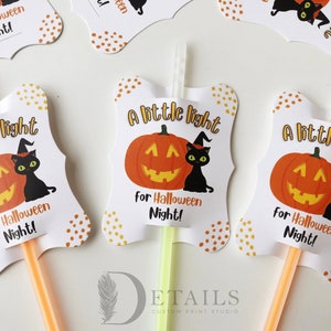 Glow Stick Favor Tags, Halloween Favor Tags, Halloween Teacher or ...