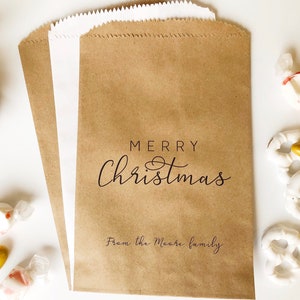 Merry Christmas Gift Bags, Christmas Party Favors, Cookie Bags, Holiday ...