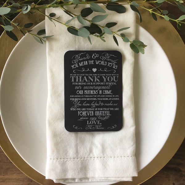 Thank You Place Card - Etsy